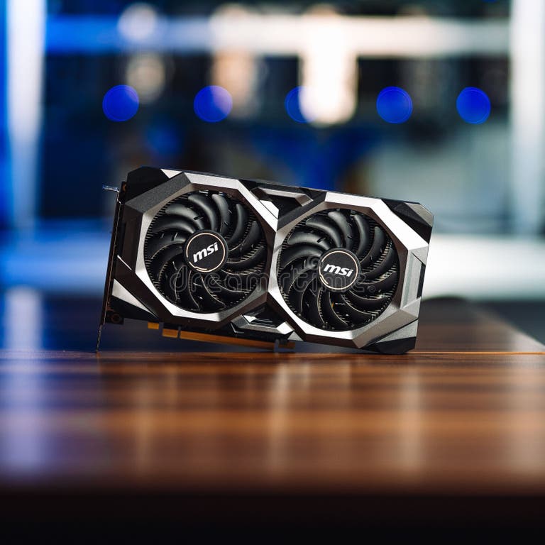 Cryptocurrency Mining GPU Rig Computer Graphics Card on the Table ...