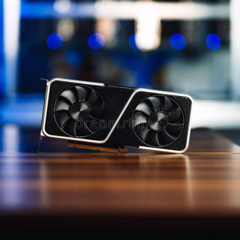 Cryptocurrency Mining GPU Rig Computer Graphics Card on the Table ...