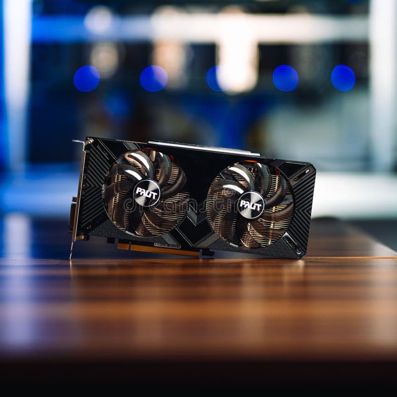 Cryptocurrency Mining GPU Rig Computer Graphics Card on the Table ...
