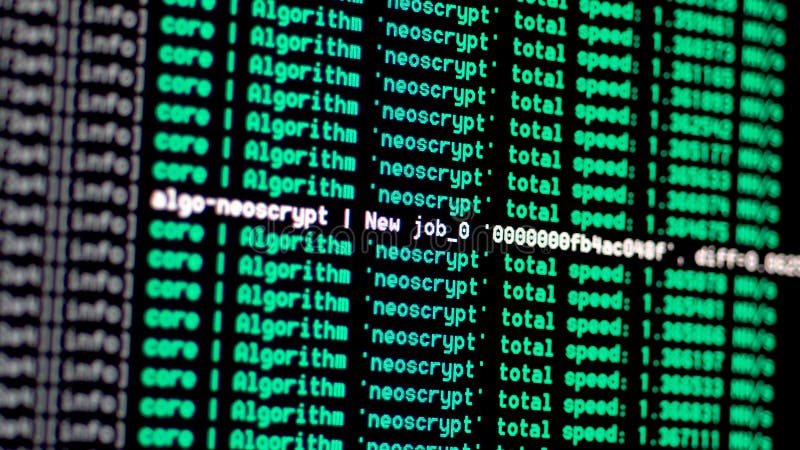 Cryptocurrency Mining Process Console Display Stock Footage - Video of ...