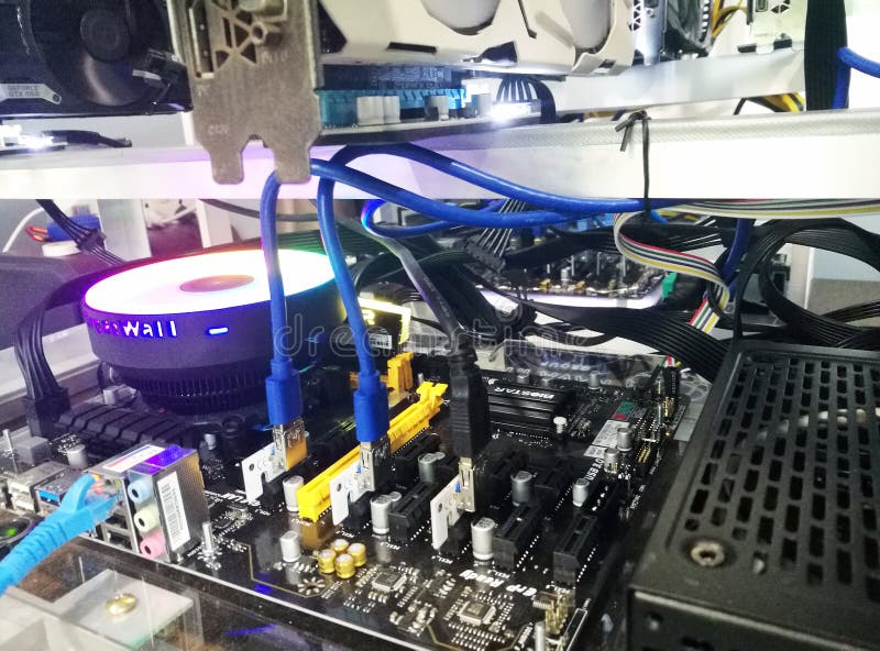 Cryptocurrency Mining Rig Using Graphic Cards To Mine for Digital ...