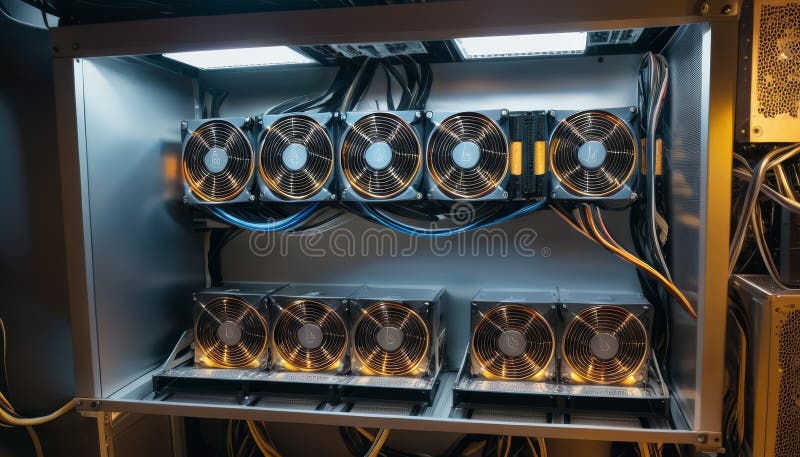 Cryptocurrency Mining Rigs in Operation Stock Photo - Image of ...