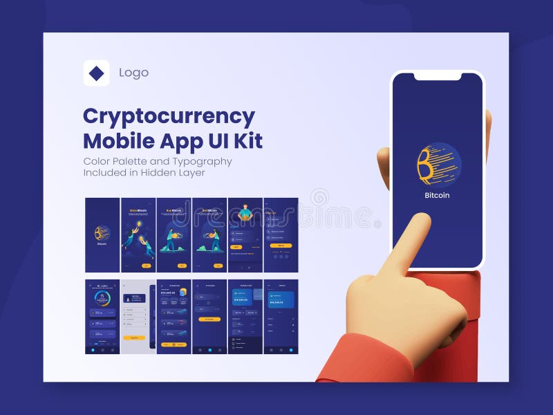 Cryptocurrency Mobile App UI Kit Including Like As Login, Sign Up ...