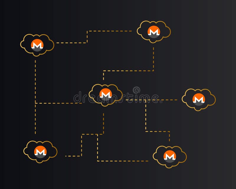 Cryptocurrency Monero Network Cloud Background Collection Editorial ...