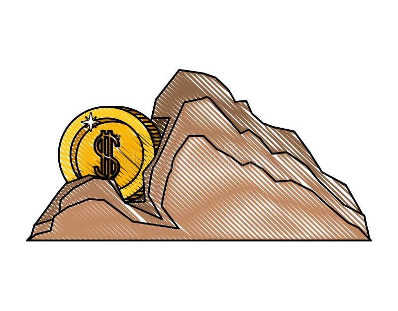 Cryptocurrency Money in Mountain Mining Stock Vector - Illustration of ...
