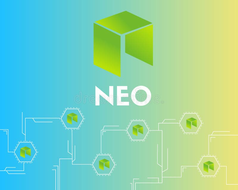 Cryptocurrency NEO Technology Connected Style Background Editorial ...