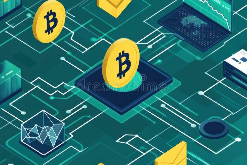 Cryptocurrency Network Illustration Stock Image - Image of economy ...