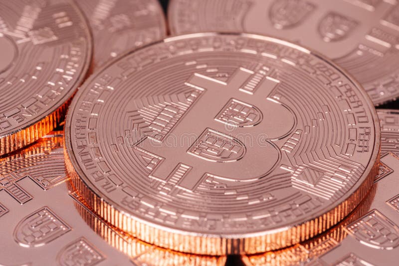 Cryptocurrency Physical Bronze Bitcoin Stock Photo - Image of internet ...