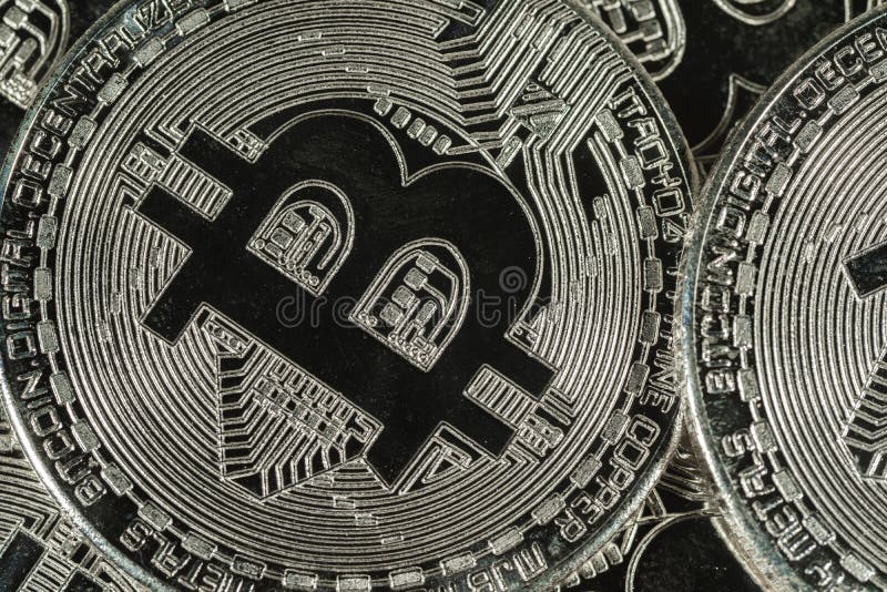 Cryptocurrency Physical Silver Bitcoin Stock Photo - Image of financial ...
