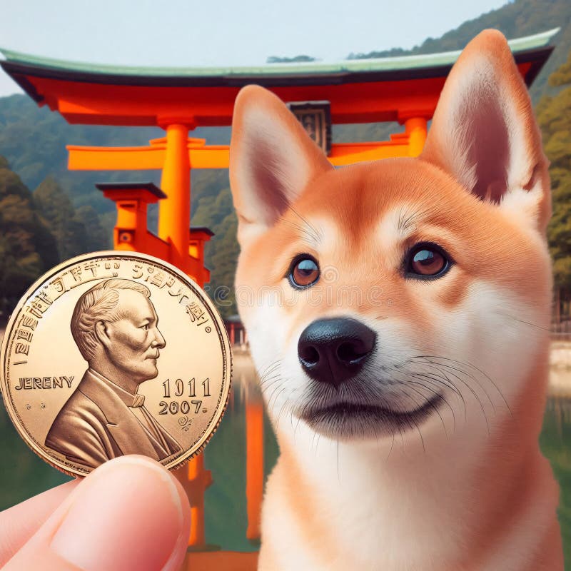 Cryptocurrency Shib Inu Coin Generative Ai for Illustrations Stock ...
