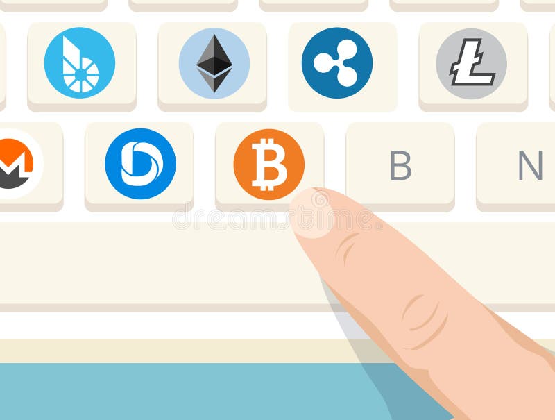 Cryptocurrency Signs on Computer Keyboard Editorial Stock Photo ...