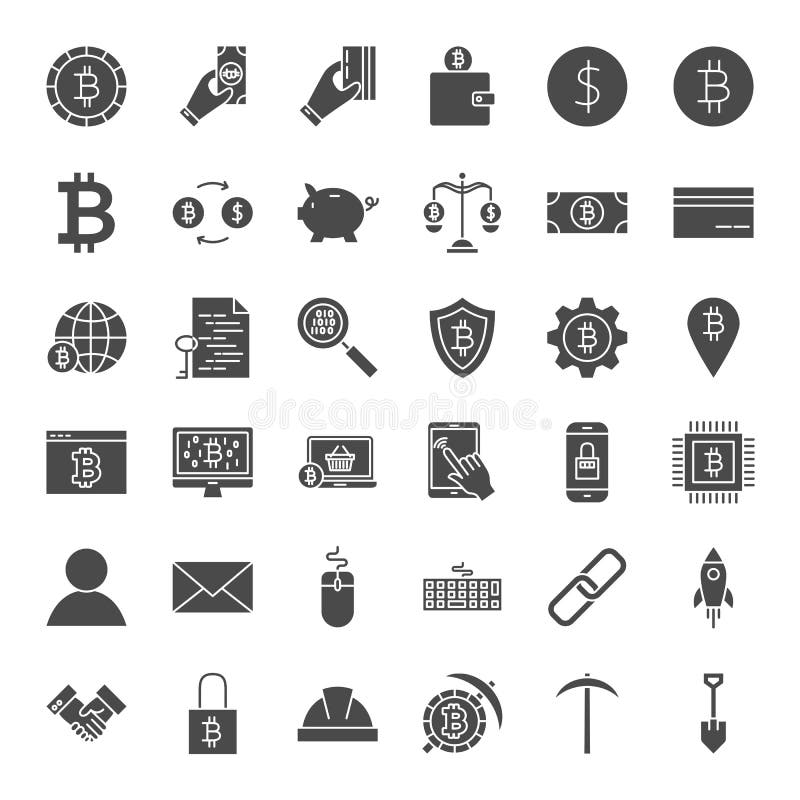 Cryptocurrency Solid Web Icons Stock Vector - Illustration of commerce, crypto: 93272792