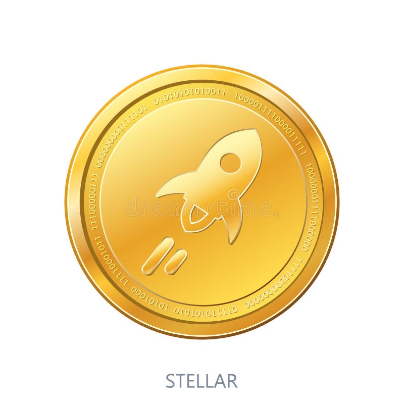 Cryptocurrency Stellar Coin Stock Illustration - Illustration of ...
