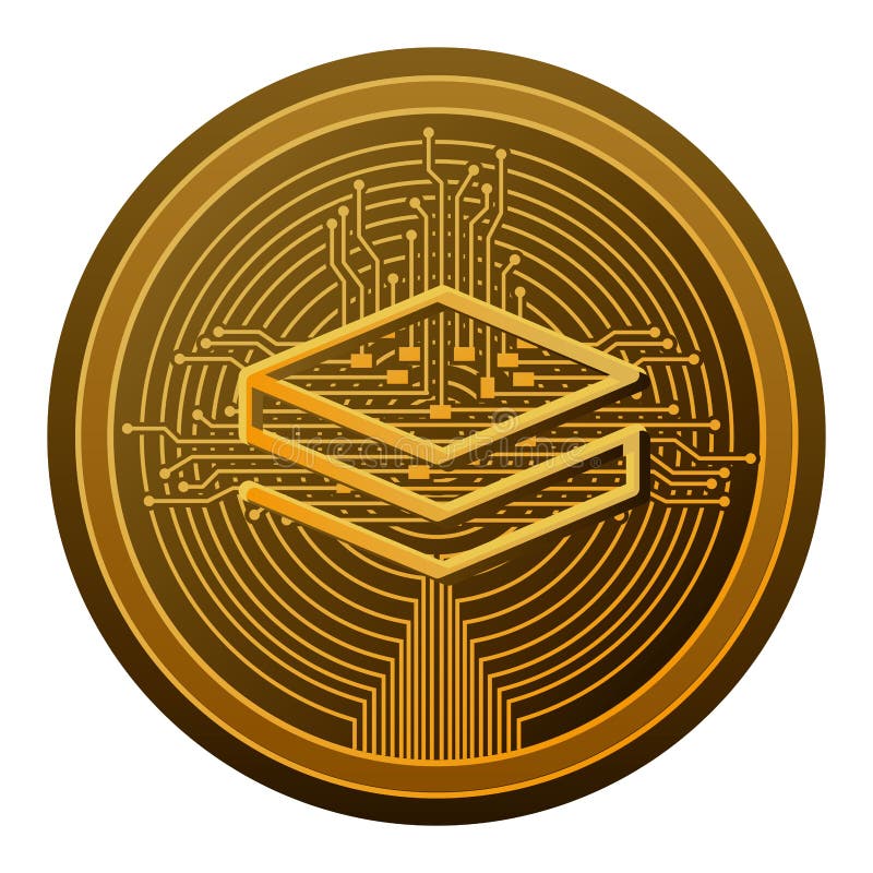 Cryptocurrency Stratis Coin with Circuit Lines Stock Vector ...