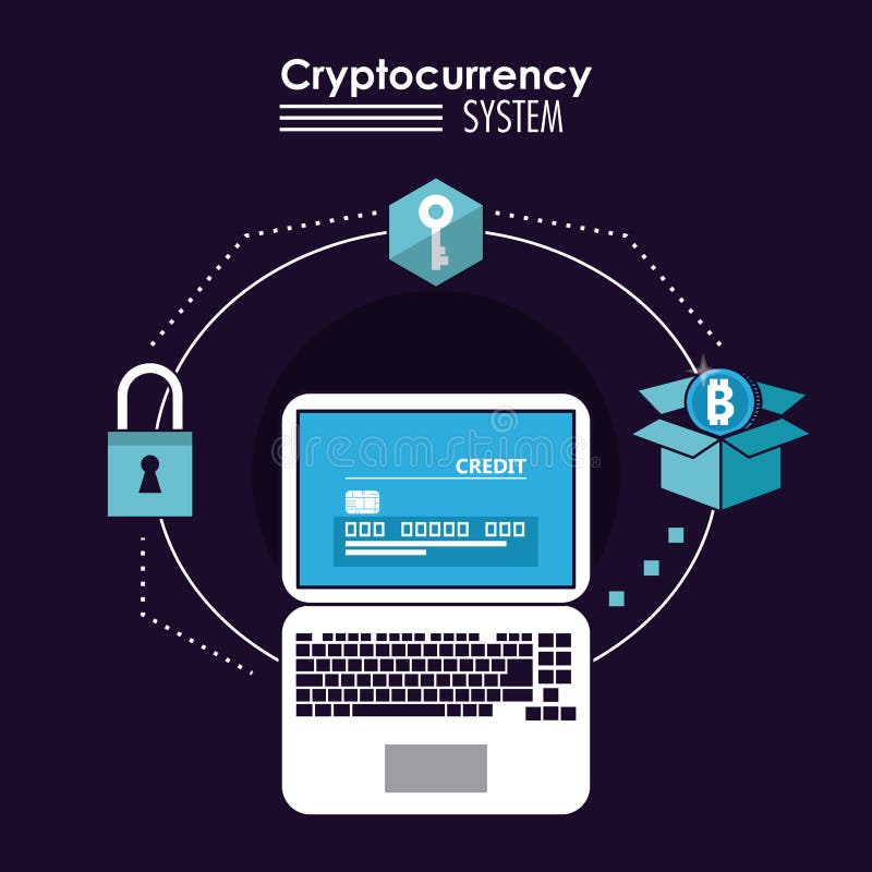 Cryptocurrency System Technology Stock Vector - Illustration of ...