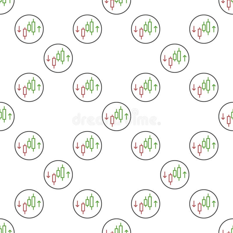 Cryptocurrency Trading Vector Candlestick Chart with Arrows Outline ...