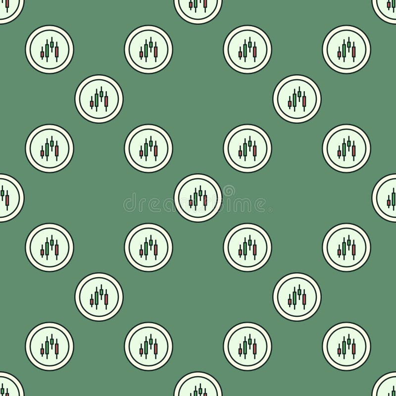 Cryptocurrency Trading Vector Candlestick Chart Round Colored Seamless Pattern Stock Vector ...