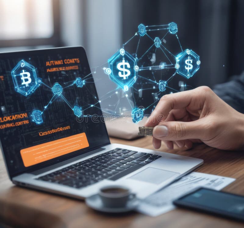 Cryptocurrency Transaction Concept Stock Image - Image of fintech ...