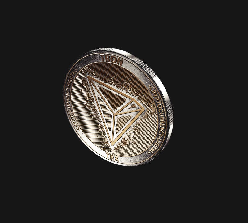 Cryptocurrency Tron Coin stock illustration. Illustration of silver ...