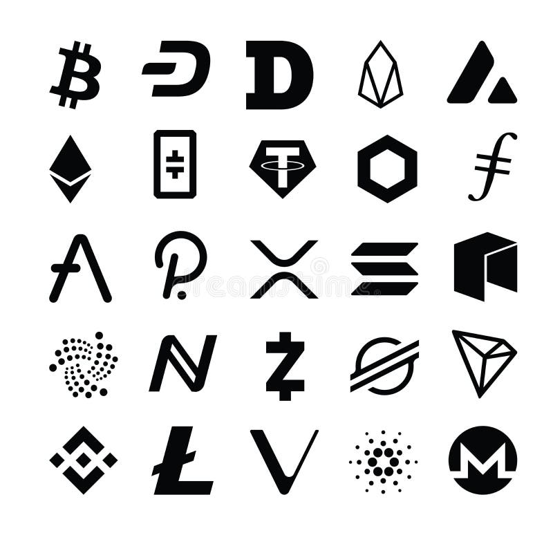 Cryptocurrency Vector Icon Collection. Most Popular 25 Logos Editorial ...