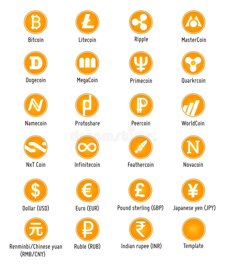 Cryptocurrency Vector Icons Editorial Photography - Illustration of ...
