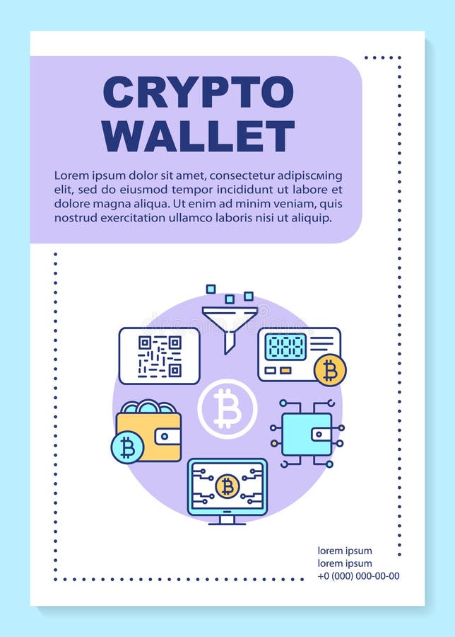 Cryptocurrency Wallet Poster Template Layout. Crypto Transactions ...