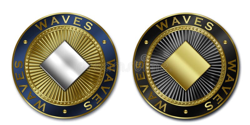 Cryptocurrency WAVES coin stock illustration. Illustration of digital ...