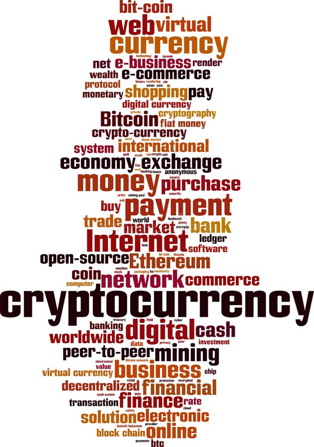 Cryptocurrency word cloud stock vector. Illustration of network - 161914075