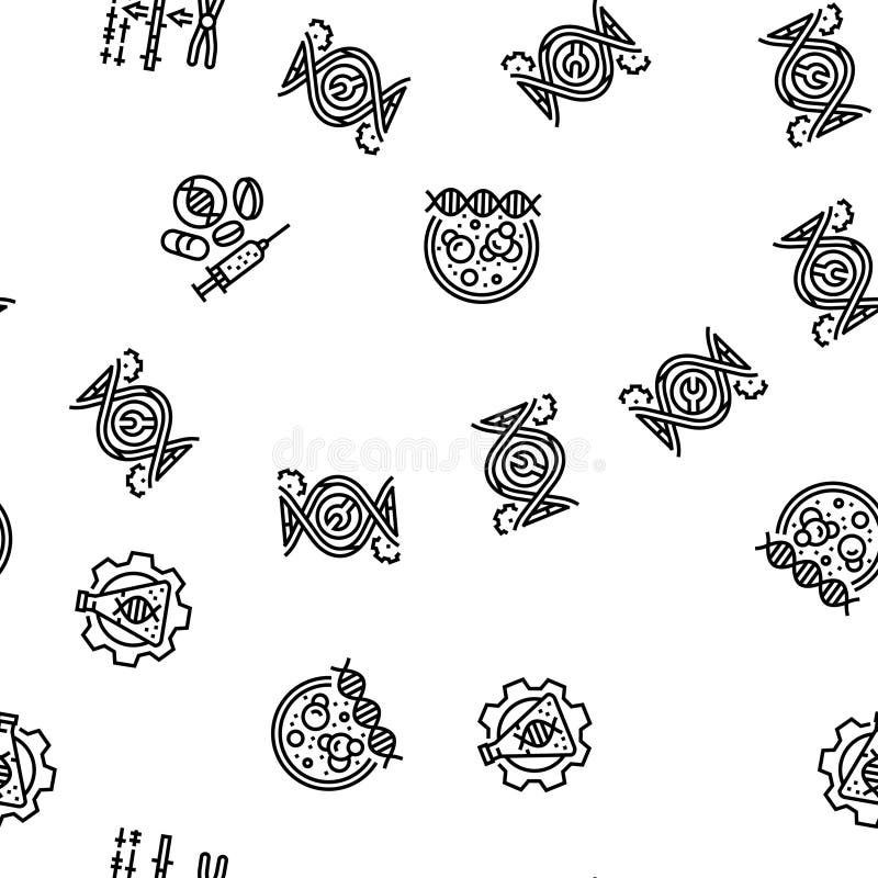 Cryptogenetics Dna Gene Helix Seamless Pattern Vector Stock ...