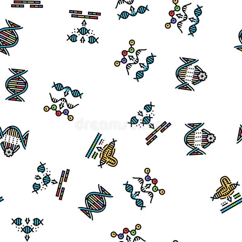 Cryptogenetics Dna Gene Helix Seamless Pattern Vector Stock ...