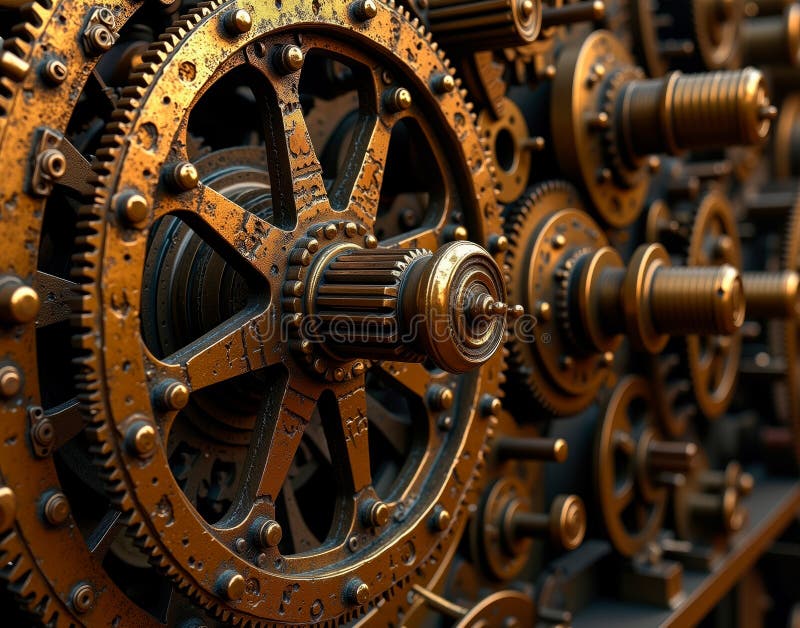 Cryptographic Key Farm with Rotating Encryption Wheels and Brass Gears ...