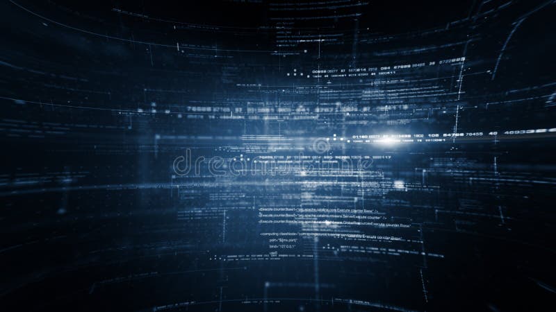 Cryptographic Matrix Blockchain Data Simulation Stock Illustration Illustration Of Fork