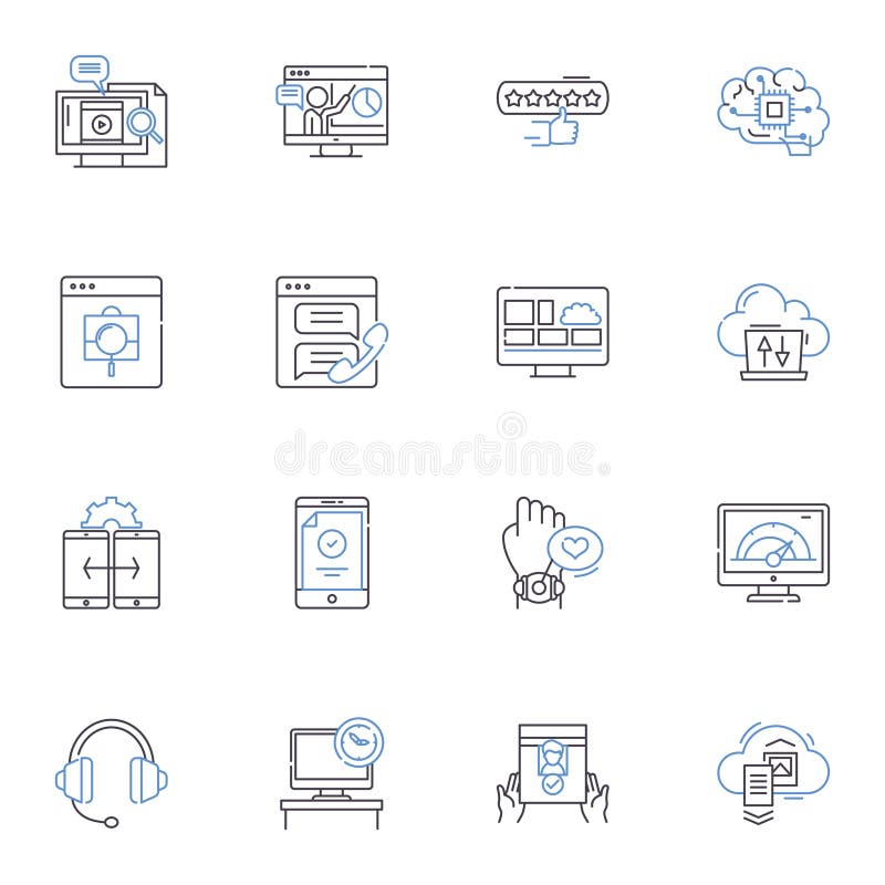 Cryptography Systems Line Icons Collection. Encryption, Decryption ...
