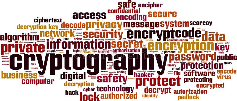 Cryptography word cloud stock vector. Illustration of encrypt - 258273397