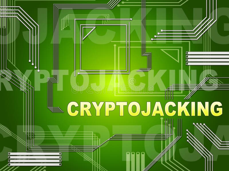 Cryptojacking Crypto Attack Digital Hijack 2d Illustration Stock ...
