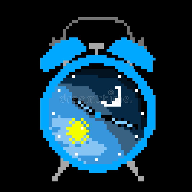 Cryptopunk Cheerful , Blue Alarm Clock, Nft Art Stock Illustration ...