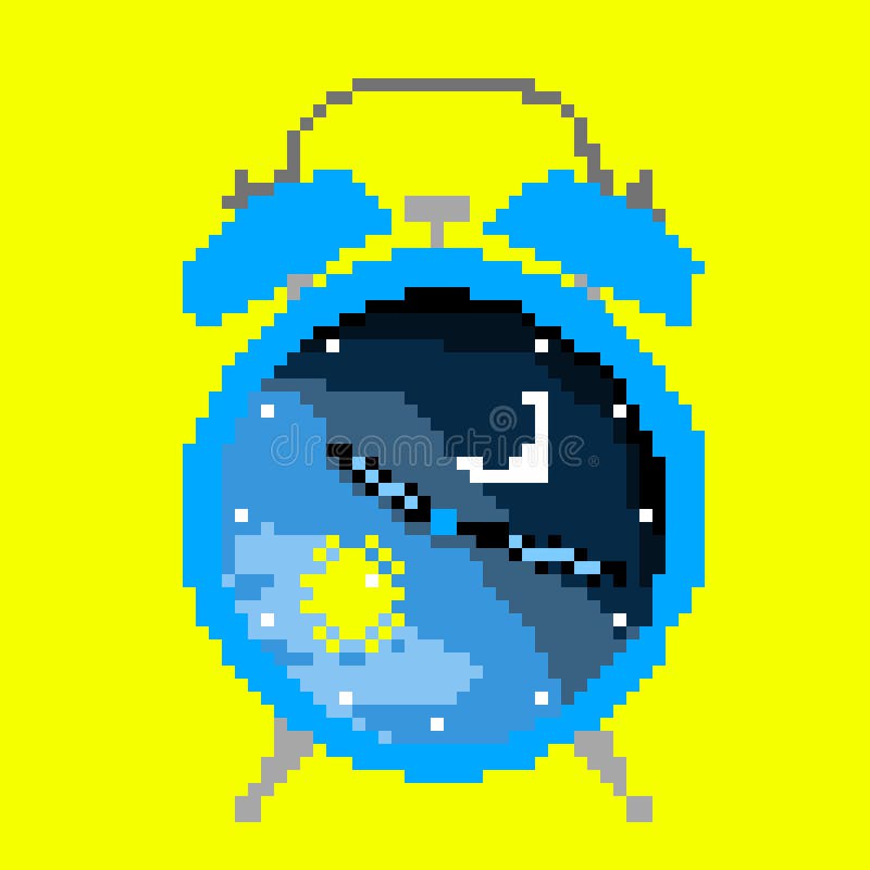 Cryptopunk Cheerful , Blue Alarm Clock, Nft Art Stock Illustration ...