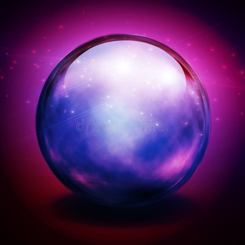 Abstract Crystal Ball on Future Horizon Stock Illustration ...