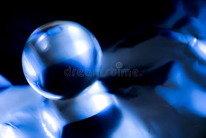 Blue Abstract Background. Lens Ball with Reflections Stock Photo ...