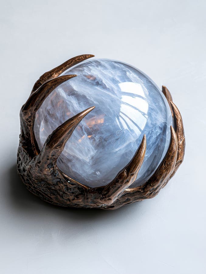 Crystal Ball in Bronze Claw Holder Stock Illustration - Illustration of ...