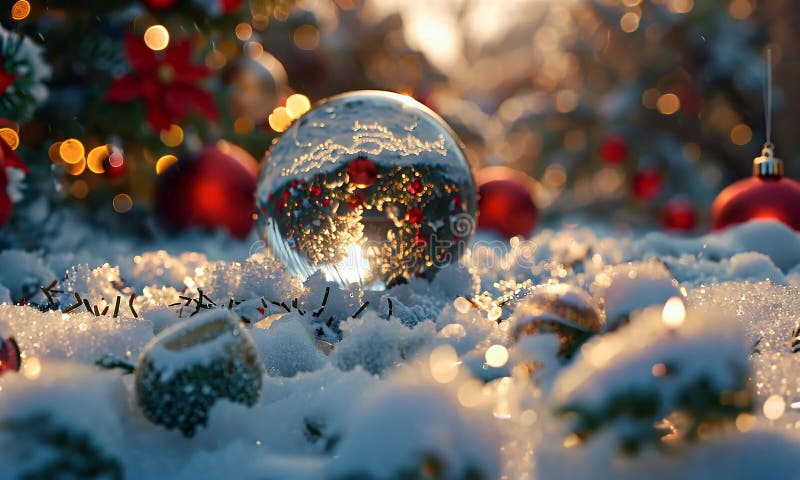 Crystal Ball Christmas Ornament in the Snow Stock Video - Video of ...