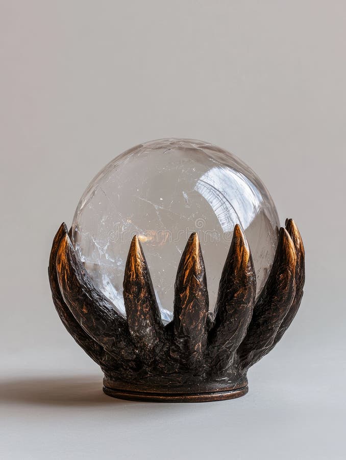 Crystal Ball on a Claw-like Stand Stock Illustration - Illustration of ...