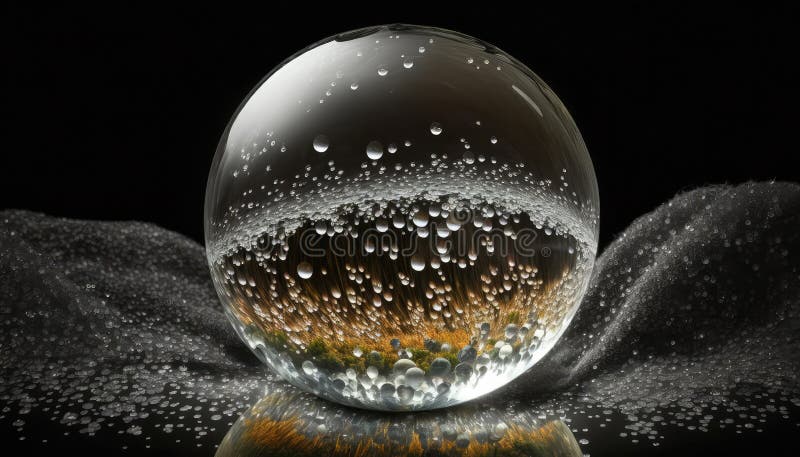 Crystal Ball with Clean Water Inside.Environment, Keep Clean Planet and ...