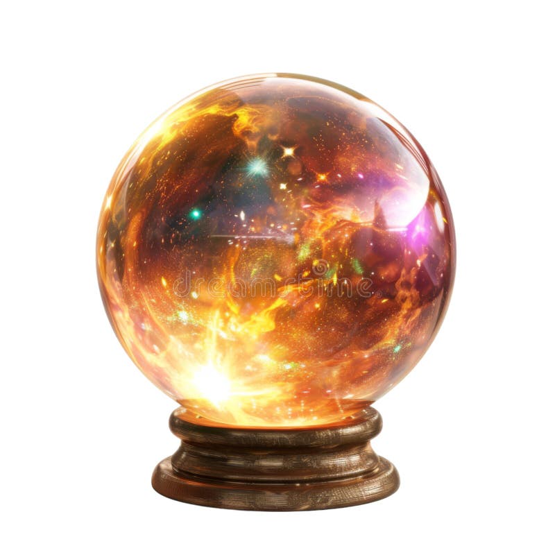 A Crystal Ball Containing a Galaxy with Many Stars Stock Photo ...