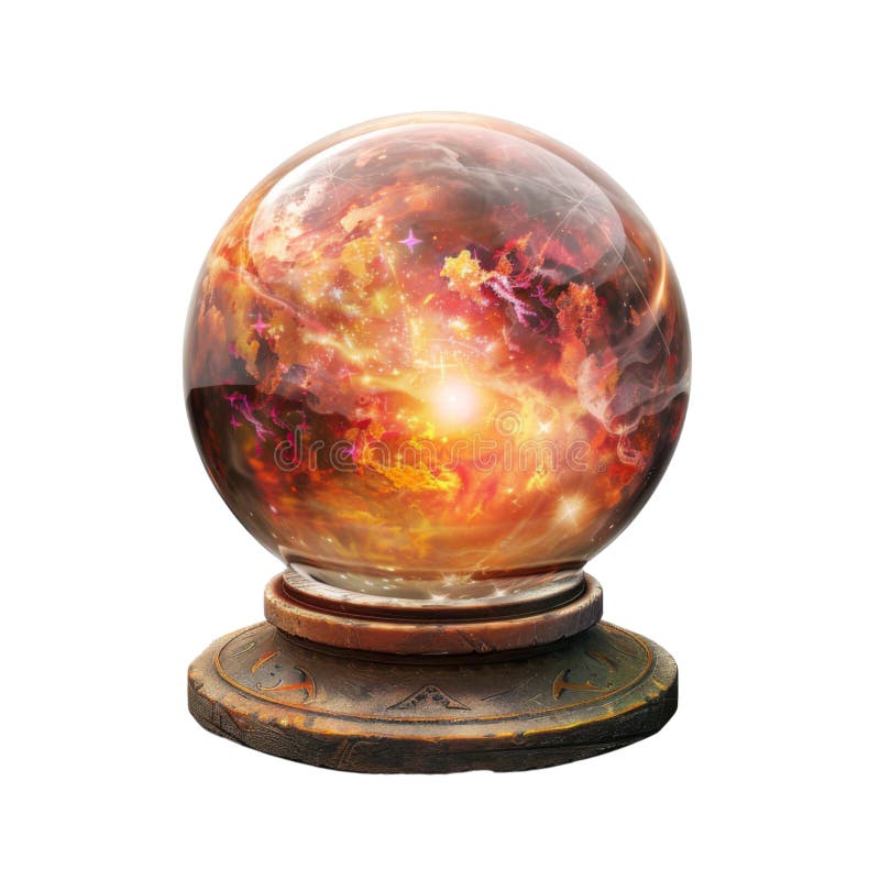 Crystal Ball with Cosmic Nebula and Stars Stock Illustration ...