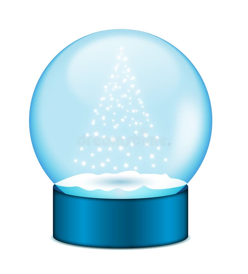 Crystal Ball with Falling Snow Stock Illustration - Illustration of ...