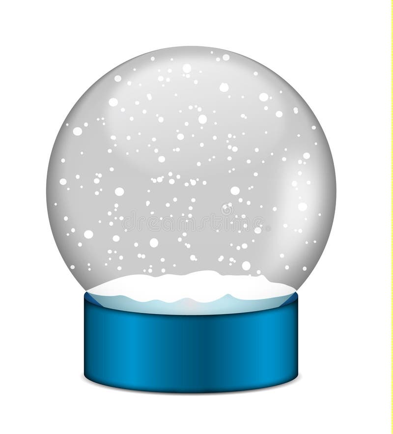 Crystal Ball with Falling Snow Stock Illustration - Illustration of ...