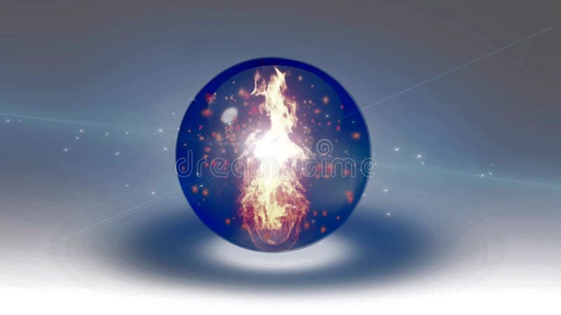 Crystal ball fire inside stock video. Video of danger - 215870989
