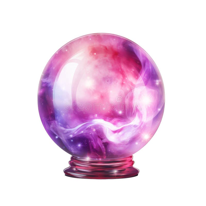 Crystal Ball with a Galaxy Inside Stock Illustration - Illustration of ...