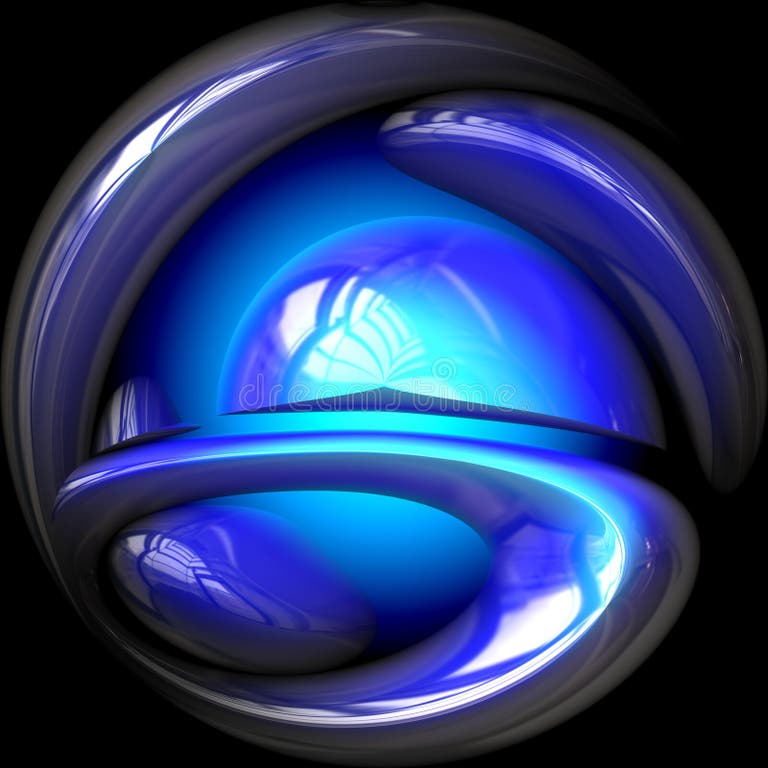 Crystal ball glowing blue stock illustration. Illustration of burn ...